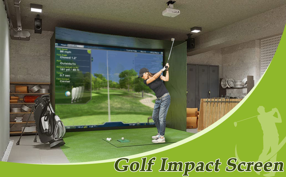 Indoor Golf Simulator Impact Screen for Home Beginners